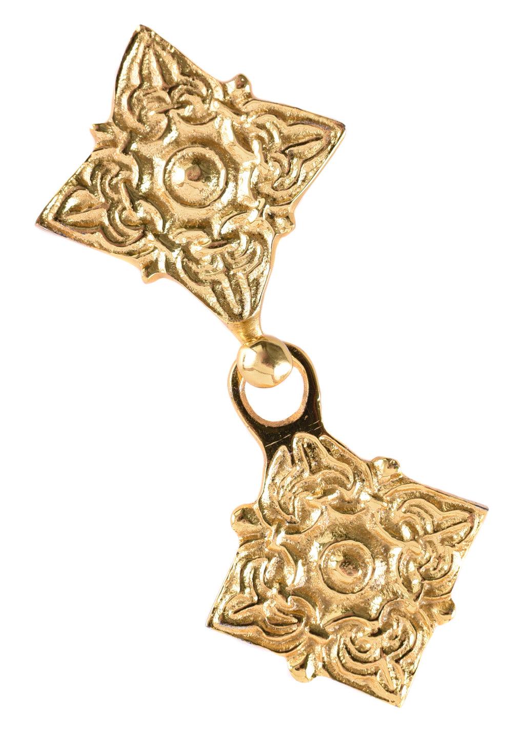 2-Part Robe Clasp - Viking Brass Brooch