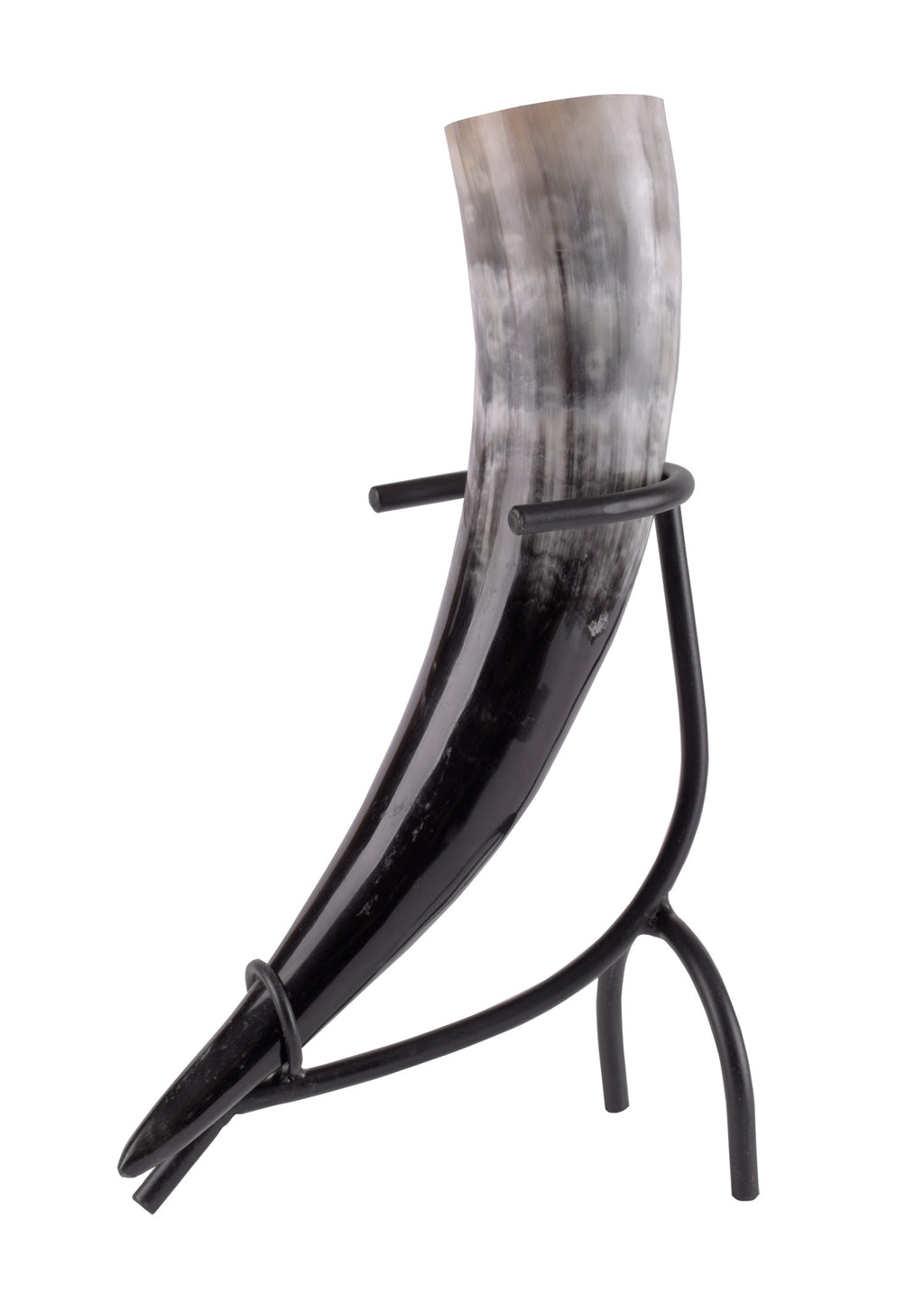 Drinking Horn Holder, Black Lacquer, Large