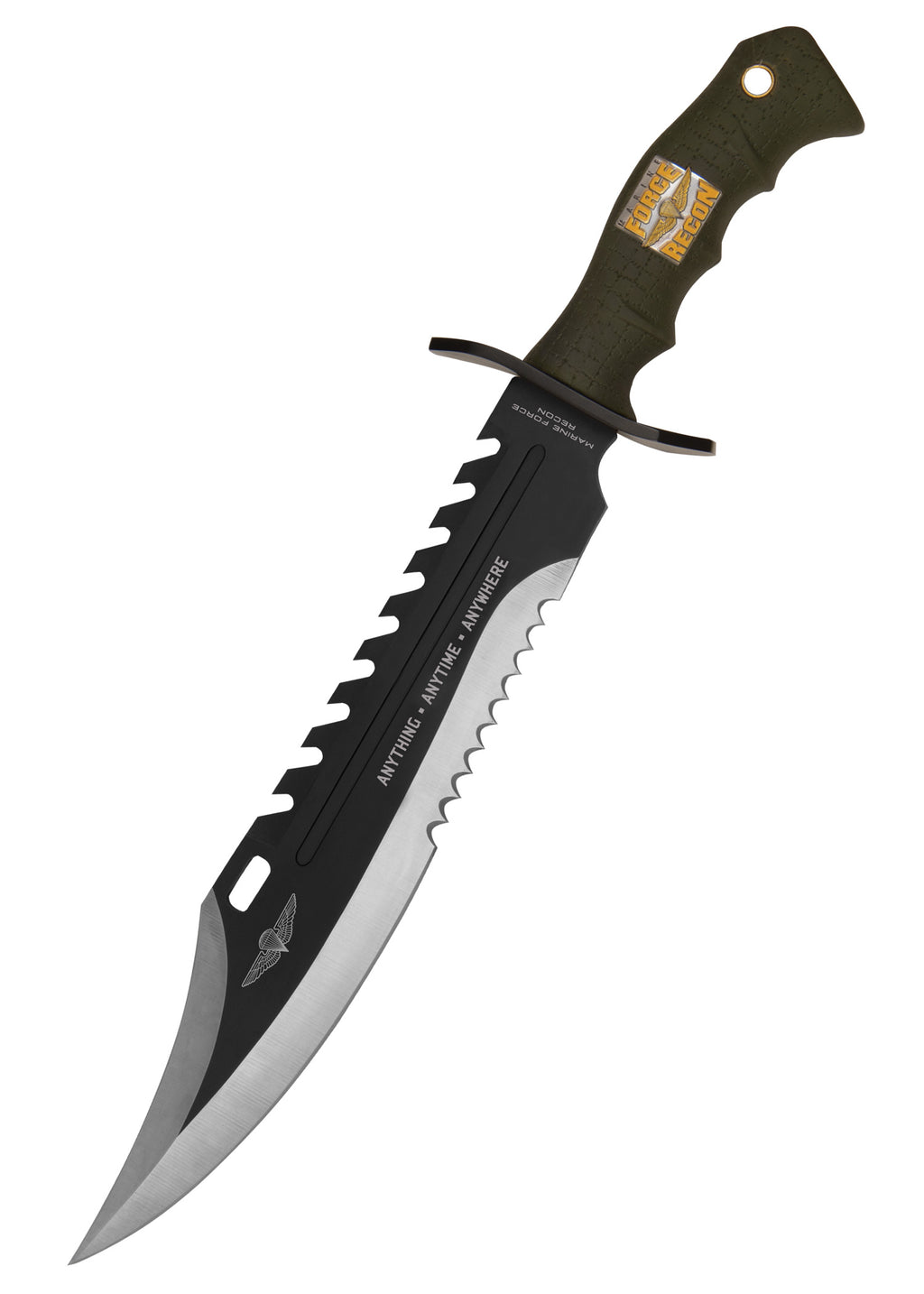Cuchillo Marine Force Recon Bowie Con Lomo De Sierra